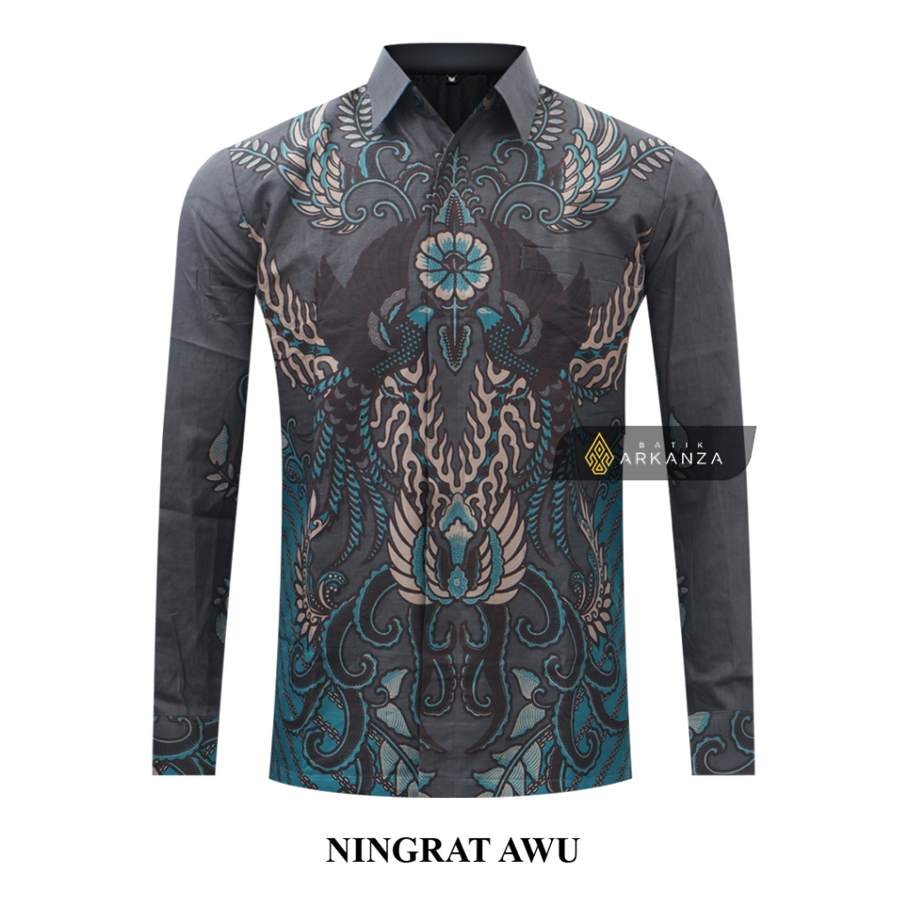 Jual BATIK ARKANZA Motif NINGRAT AWU Hem Atasan Kemeja Baju Batik Pria ...