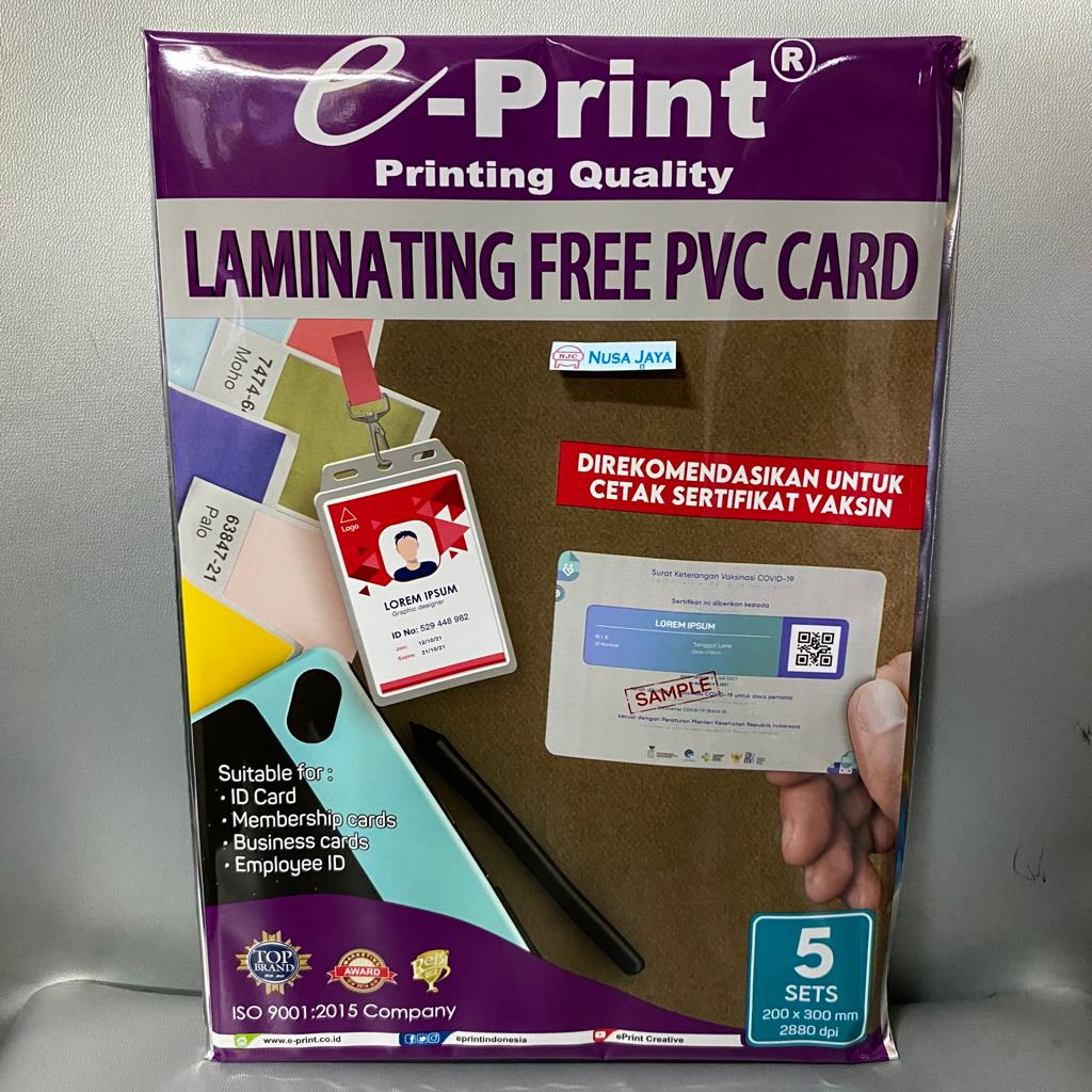 Jual Kertas Laminating Free PVC Card e-Print ID Card Paper | Shopee ...