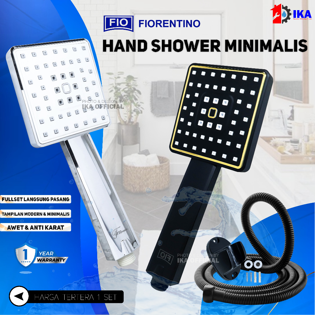 Jual Kepala Shower Mandi Hitam Premium - Hand Shower Hemat Air Lubang ...