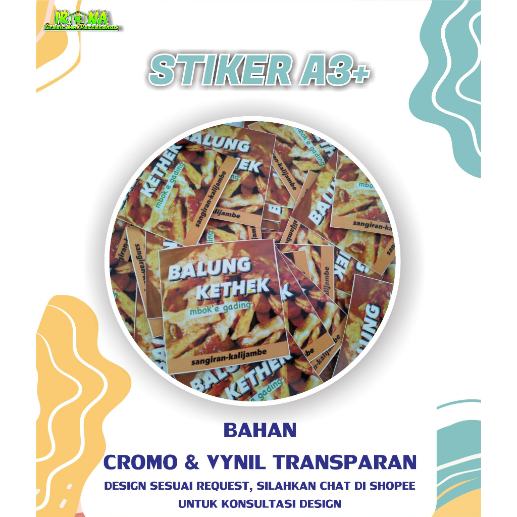 Jual CETAK STIKER LEMBARAN A3+/CROMO/VYNIL/VYNIL TRANSPARAN | Shopee ...