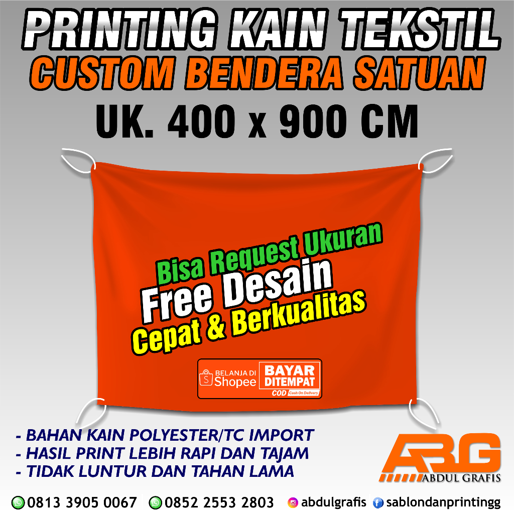 Jual BENDERA PRINTING BENDERA SHOLAWAT BENDERA SUPORTER DESAIN SESUKAMU ...