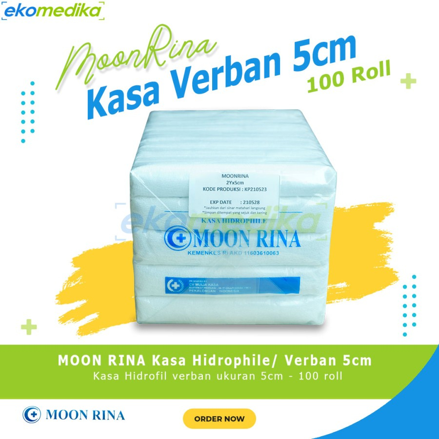 Jual Kasa Perban Verban Gulung Pembalut Luka 5cm Moon Rina @100 roll ...