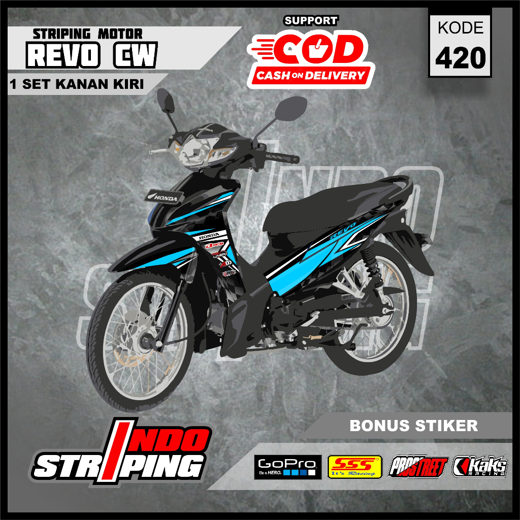 Jual Striping Stiker Variasi Motor Honda Revo R CW (M420) Desain Simpel ...