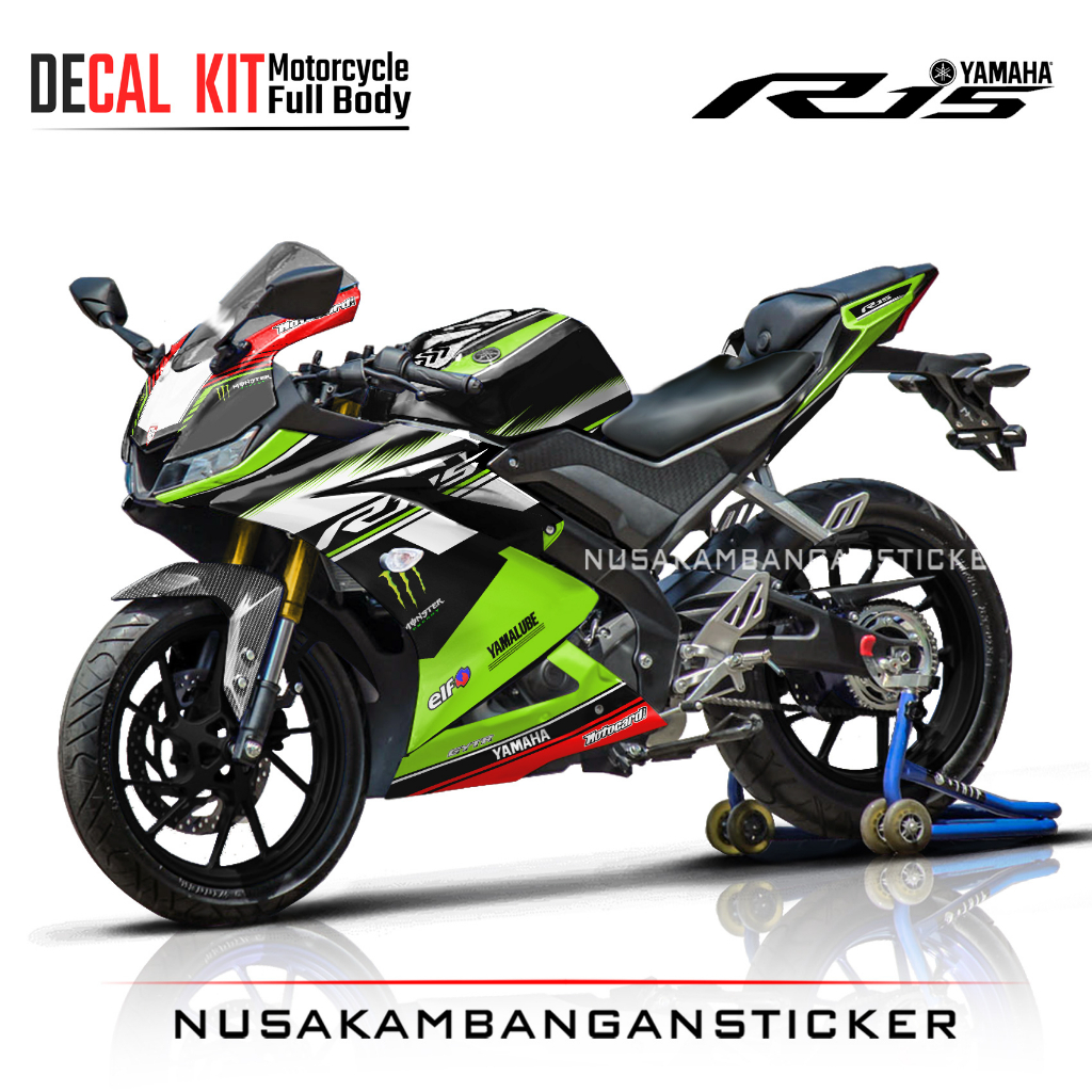 Jual DECAL KIT STICKER YAMAHA R15 V3 DESAIN ZX10 R15 V3 GRAPHIC DECAL ...