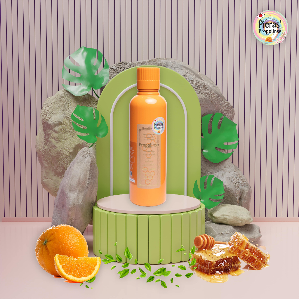 Jual Pieras Propolinse Original Orange Mouthwash 600mL Obat Kumur Jeruk ...