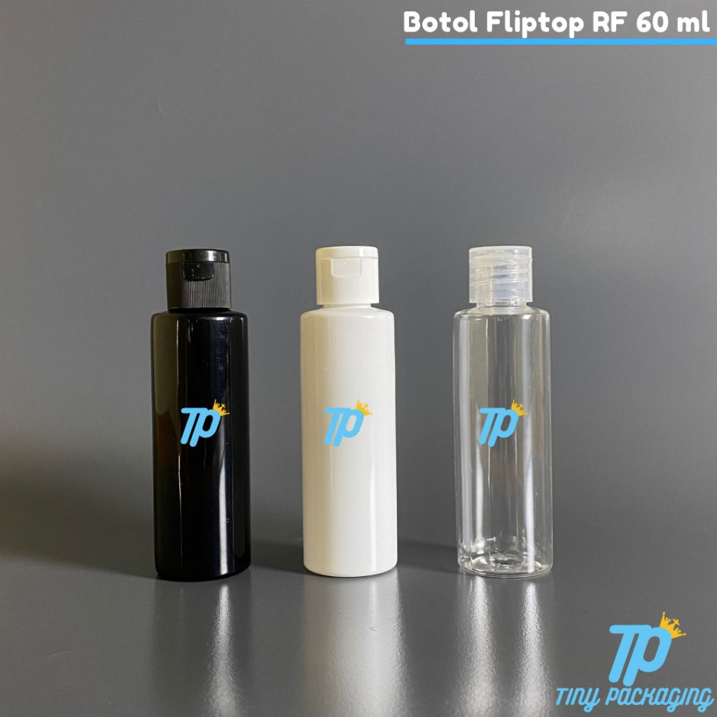 Jual Botol Fliptop 60 ml | Botol 60 ml Fliptop Neck 18 | Botol Plastik PET | Shopee Indonesia