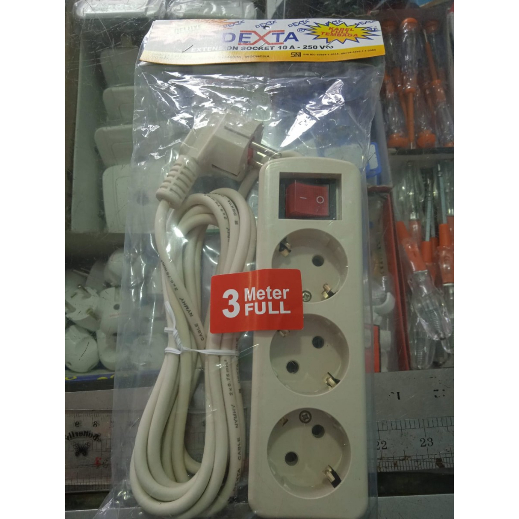 Jual DEXTA STOP KONTAK ARDE + KABEL 3M | Shopee Indonesia