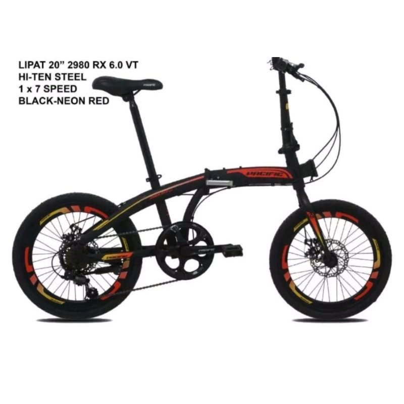 Jual Sepeda Lipat Ukuran 20 Pacific 2980 RX 6.0 Shimano 7 Speed Rem ...