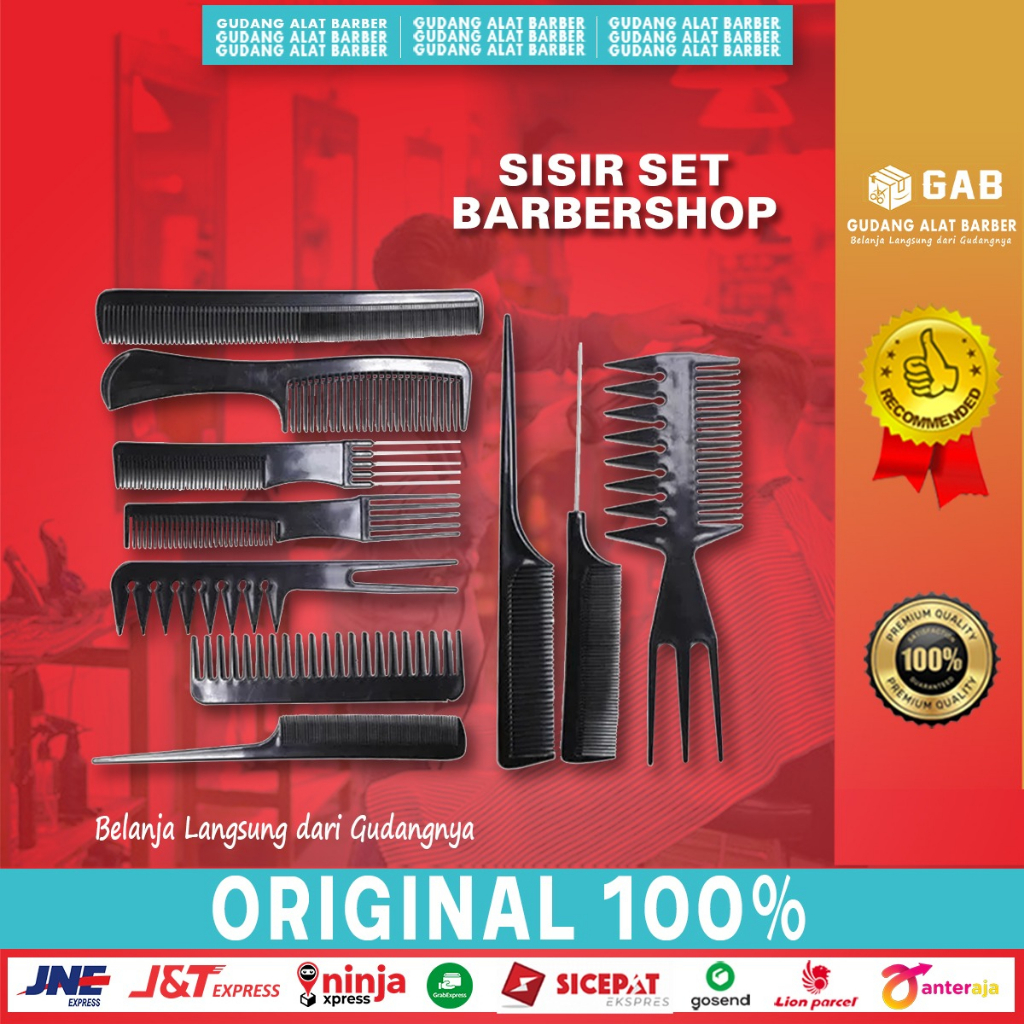 Jual Sisir set Barbershop Salon Rambut Murah Styling Parting | Shopee ...