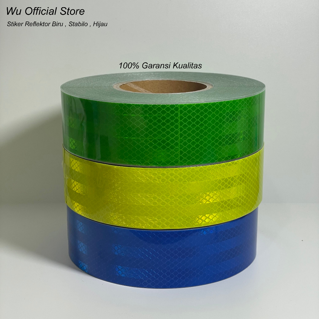 Jual Stiker Reflektor Mobil Yellow Green Hijau Stabilo Kualitas 3M ...