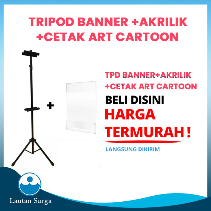 Jual Tripod Standing Banner Plus Cetak Akrilik Thicker Poster Art Carton A3 & A4 | Shopee Indonesia