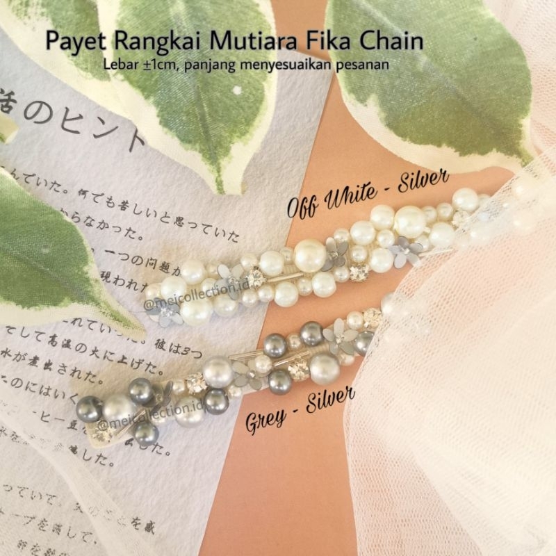 Jual payet rangkai mutiara bunga 3d Pearly Chain Fika Series harga per ...