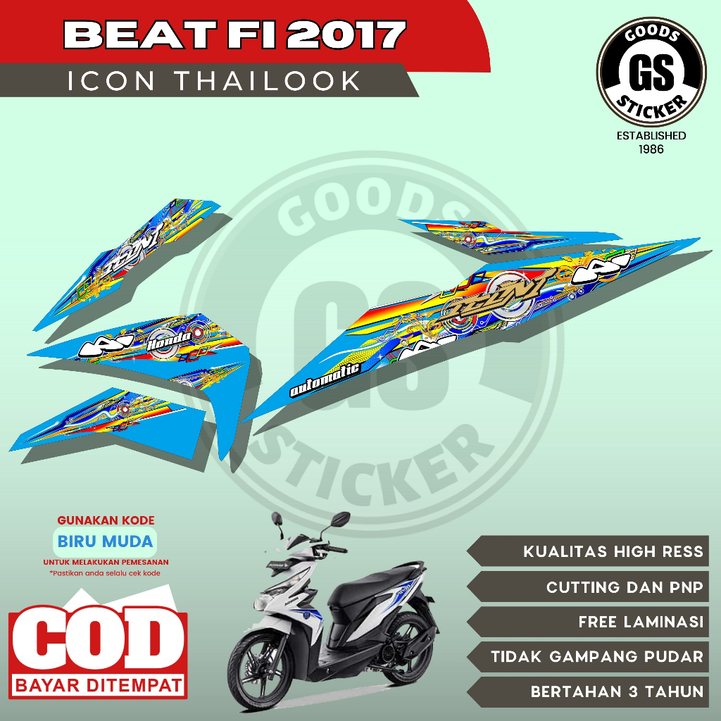 Jual Sticker Thailook ICON/Beat Striping Motor Beat / Honda Beat BFI ...