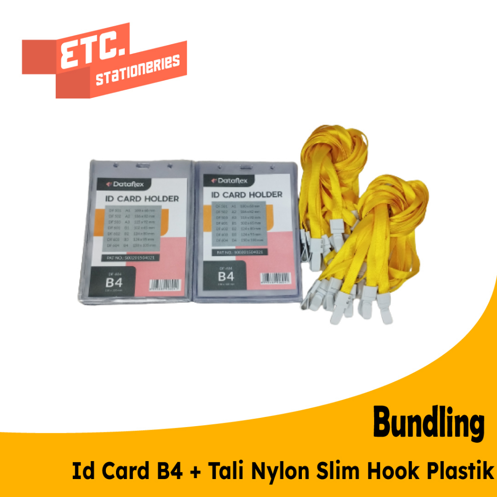Jual Paket Bundling Id Card B4 Tali Nylon Slim Hook Plastik Cbt Nylk