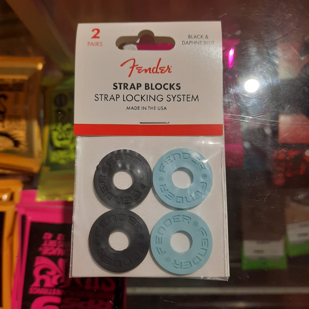 Jual Fender Strap Blocks - Strap Locking System (black & daphne blue ...