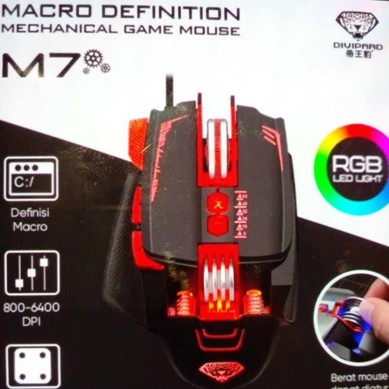 Jual mouse gaming macro definition mechanical m7 6400dpi black | Shopee ...