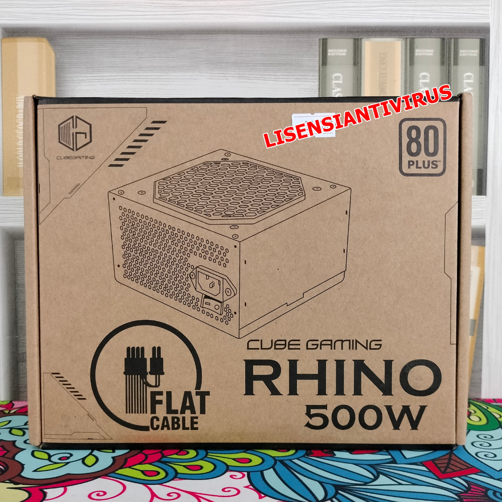 Jual PSU Komputer Cube Gaming RHINO 500W 80+ 80Plus White Flat Cable ...