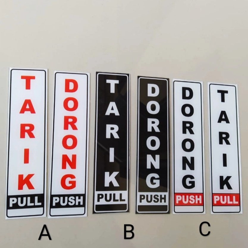 Jual Sign Akrilik Tarik Dan Dorong Dapat Sepasangset 5cm X 20cm Shopee Indonesia