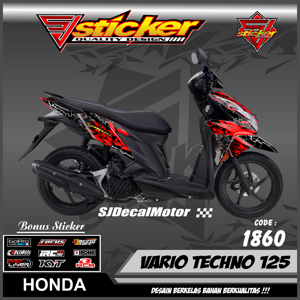 Jual 1860 COD Decal Sticker Premium Vario Techno 125 Variasi Disain ...