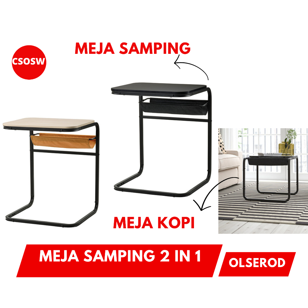 Jual Meja Samping 2 in 1 Meja Kopi 53x50cm OLSEROD Side Table Meja ...