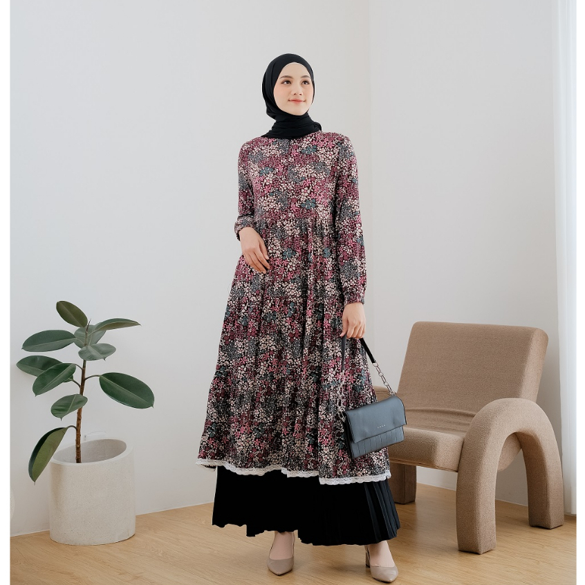 Jual Le Khari Cindy Mididress Bahan Rayon Viscose Gamis Busui Gamis Homedress Size S-XL | Shopee ...