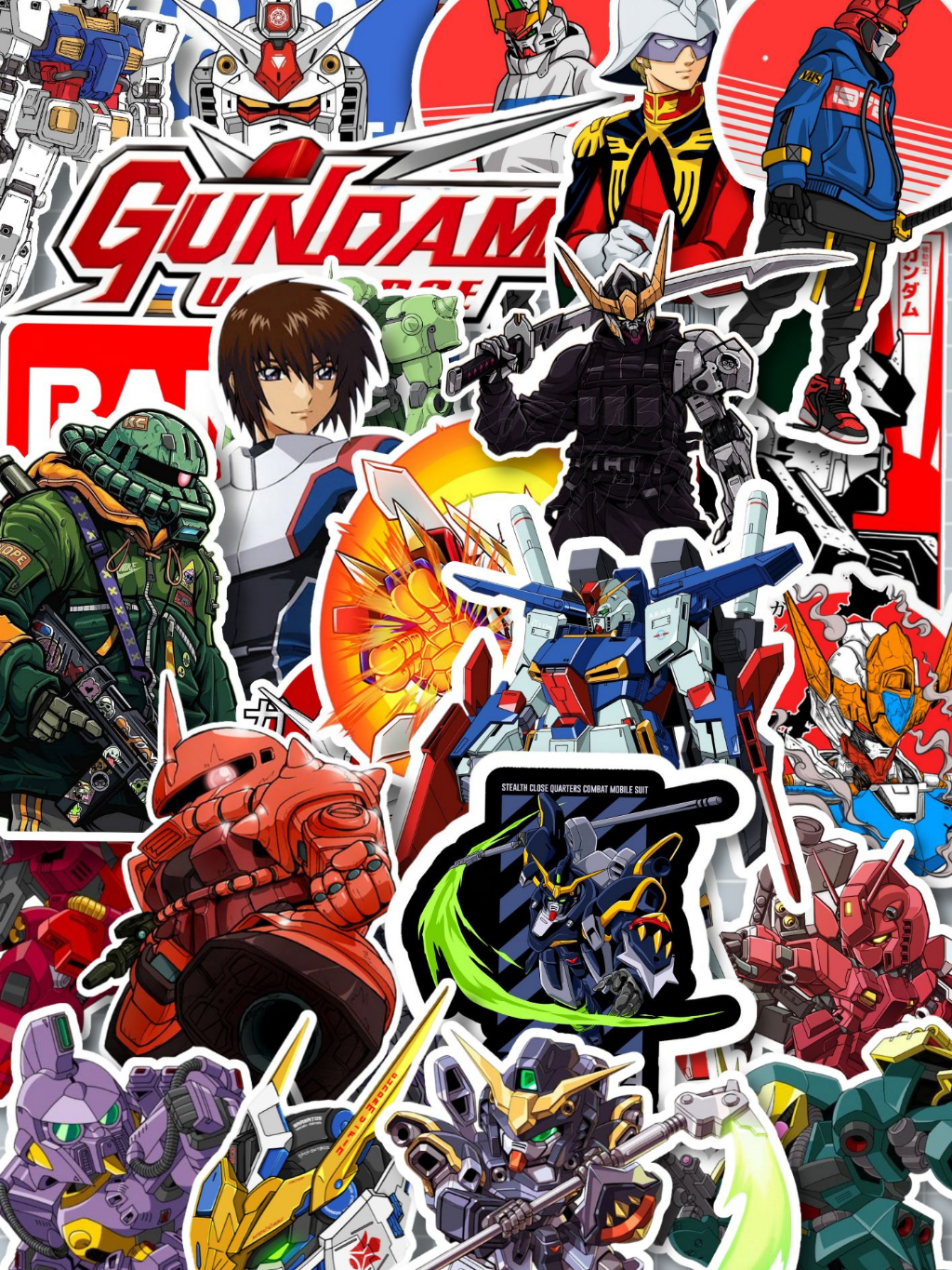Jual STIKER STICKER AESTHETIC 24 PCS STICKER GUNDAM ANIME GUNDAM SUITE ...