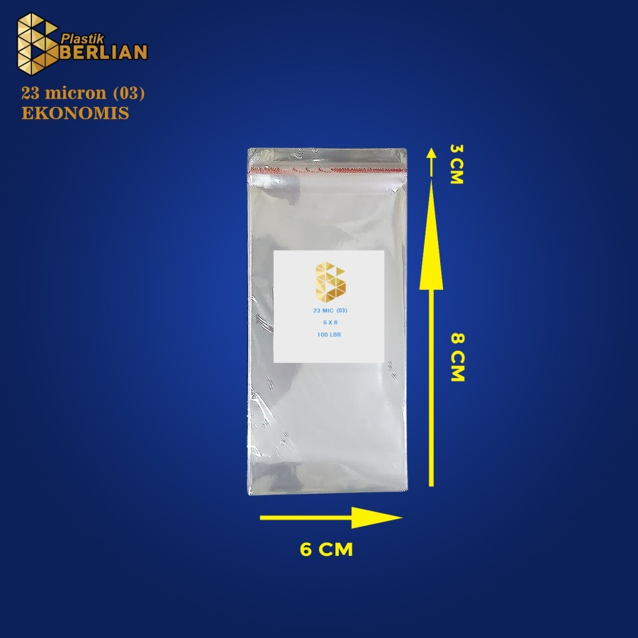 Jual 6 X 8 cm Plastik OPP EKONOMIS 23micron (100 lbr) (lem/seal ...