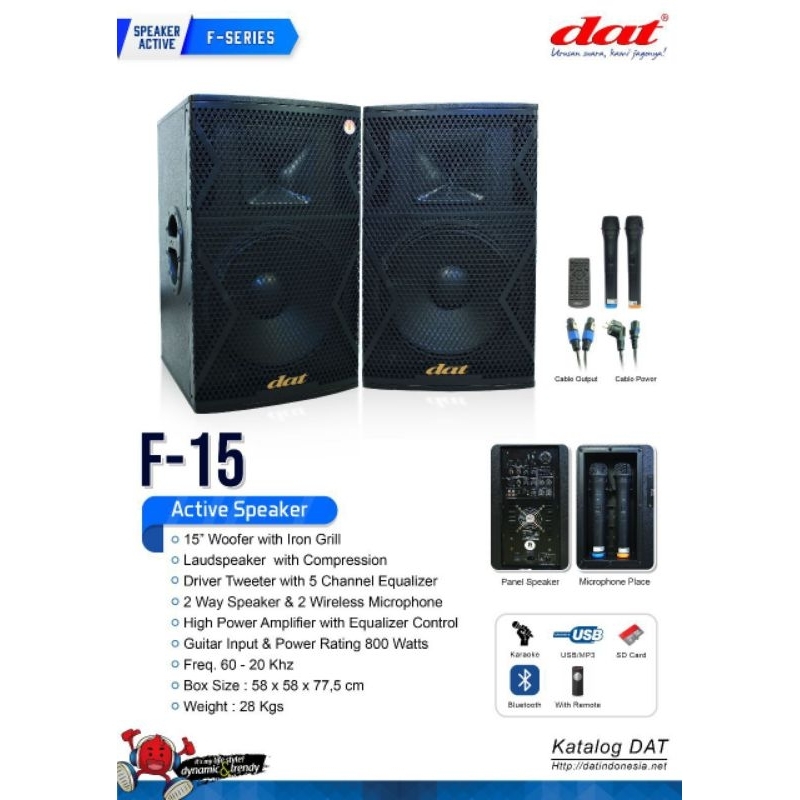 Jual Speaker Aktif Dat F 15 Original Active DAT F15 15 inch Bluetooth ...
