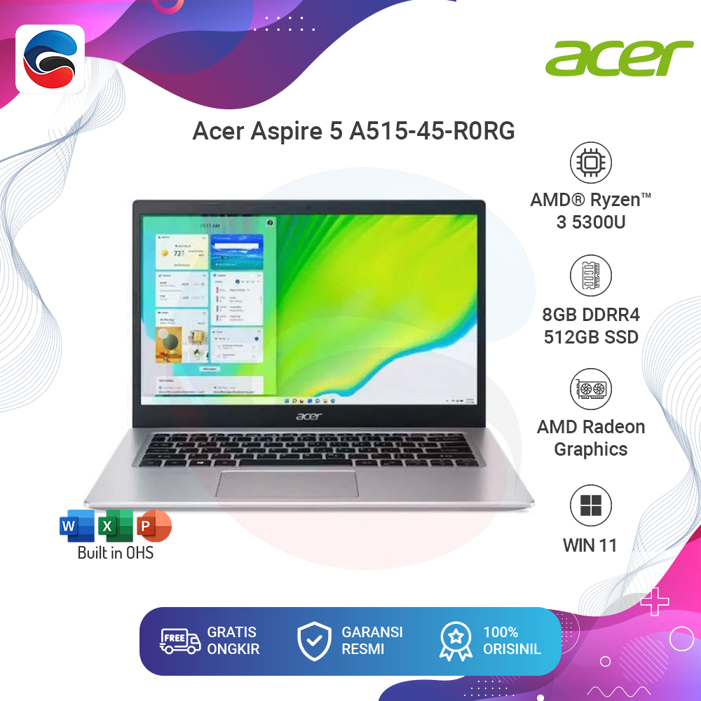 Jual ACER Laptop Aspire 5 (A515-45) AMD Ryzen 3 5300U 8GB 512GB Win 11 ...