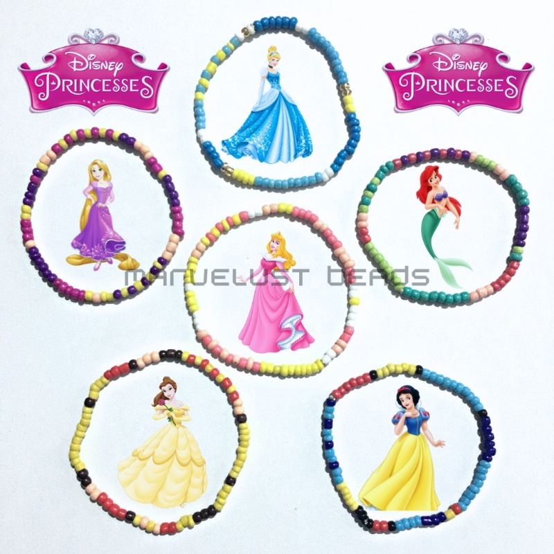 Jual Gelang Kartun Disney Princess | Bracelet Beads Disney Princess ...