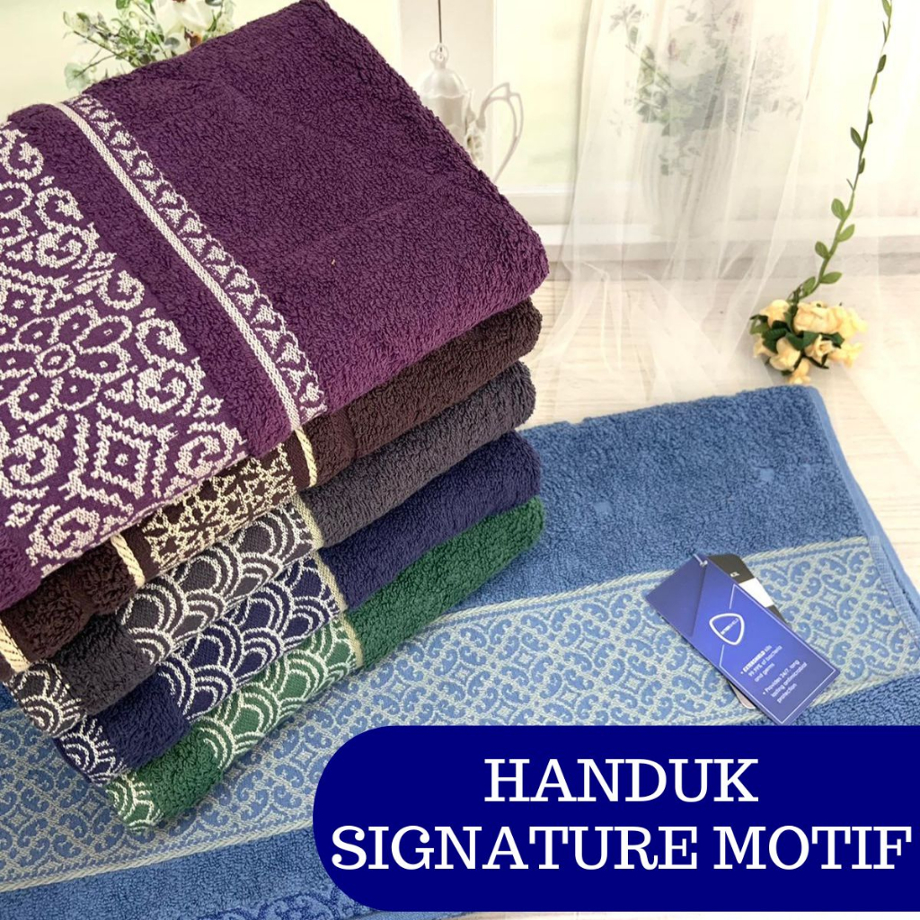 Jual SM Handuk Signature Motif Jumbo Dewasa Ukuran 70x140 cm Handuk ...