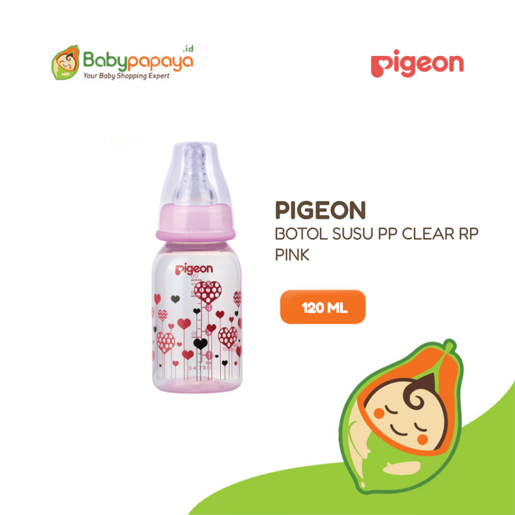 Jual PIGEON Botol Susu PP Clear RP 120Ml - Pink | Shopee Indonesia