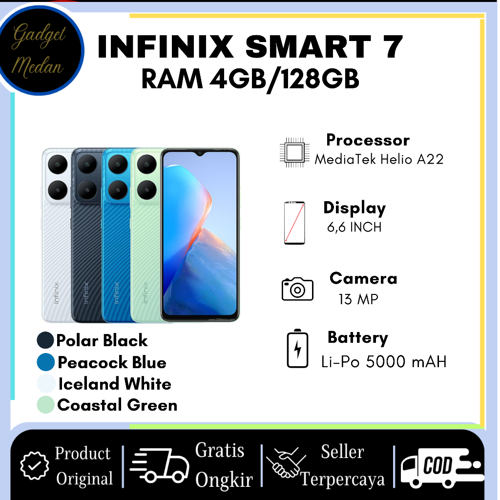 Jual INFINIX SMART 7 RAM 4/64GB & 3/64GB GARANSI RESMI -Gadget Medan ...