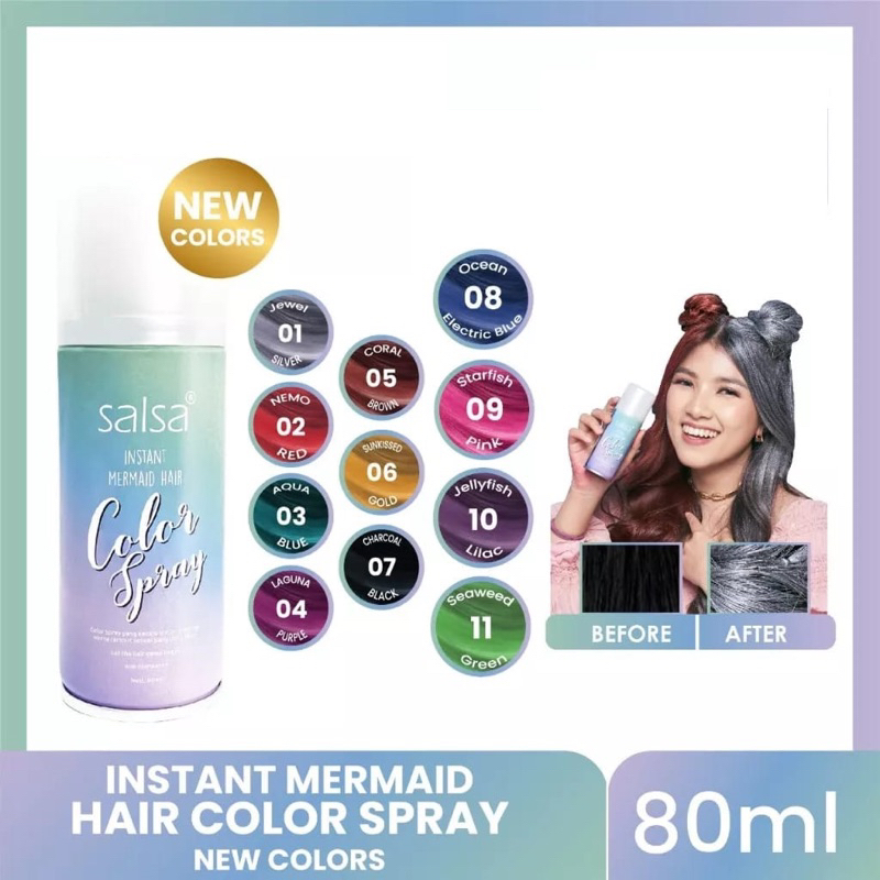 Jual SALSA Instant Mermaid Hair Color Spray Semir Rambut Spray 80 ML ...