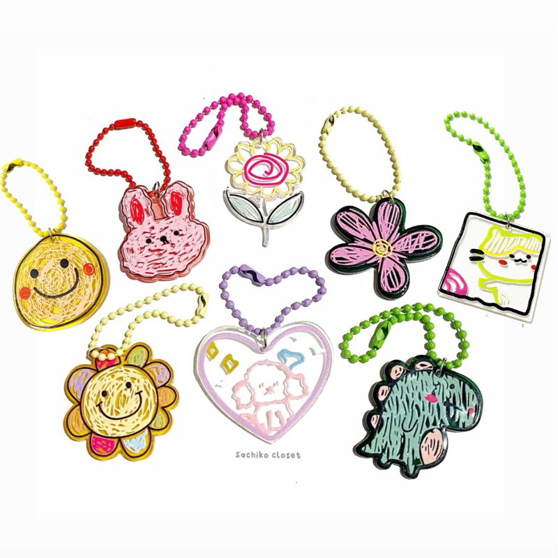 Jual Gantungan kunci acrylic lucu keychain acrylic bunga bunny | Shopee ...