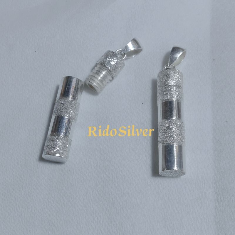 Jual Liontin perak tabung bambu tutup drat parfum ( perak asli murni ...