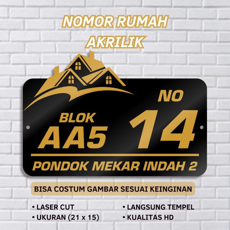 Jual Custom nomor rumah akrilik custom | Nomor rumah cantik minimalis ...
