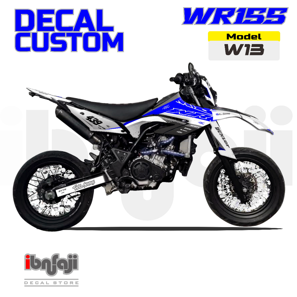 Jual STIKER DECAL WR 155 R FULL BODY DESAIN CUSTOM BIRU PUTIH W13 ...