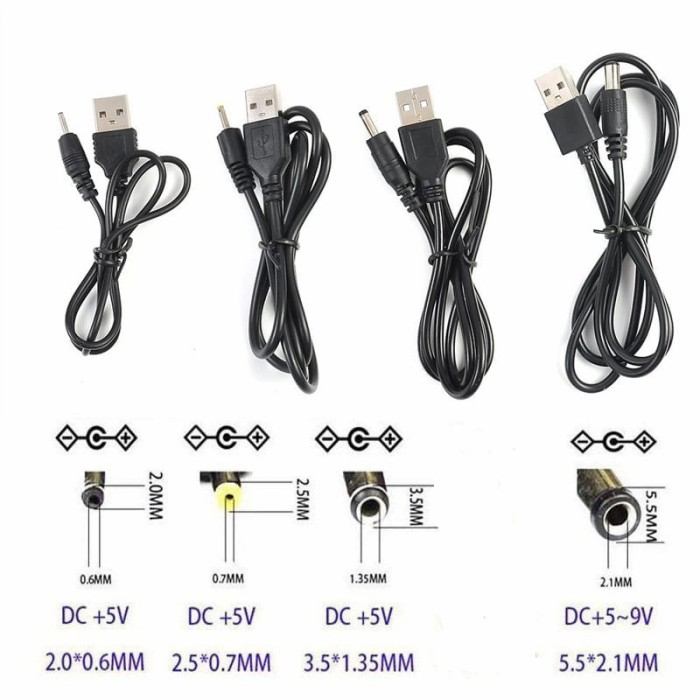 Jual Kabel Power 5V DC Cable Charger USB A Male ke 2.0 3.5 5.5mm ...