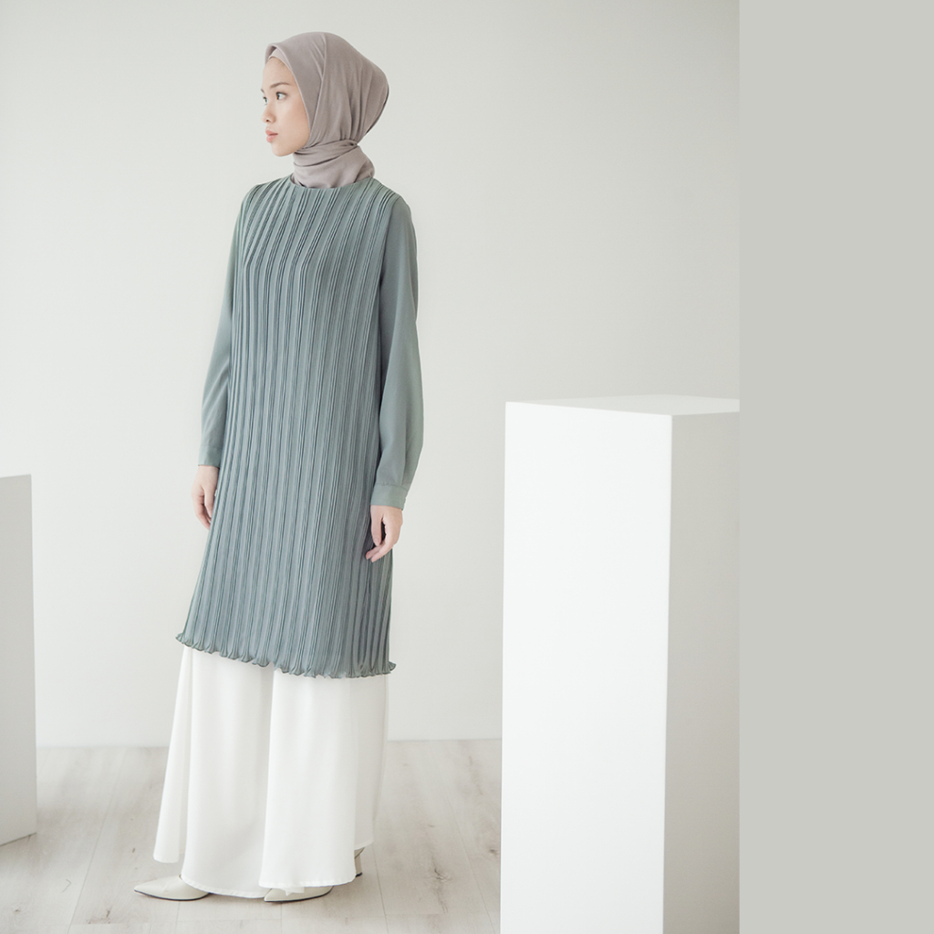 Jual Arthavida by Aska Label - Tunik wanita plisket lengan panjang ...