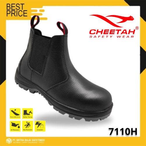 Jual (GRATIS KAOS KAKI) CHEETAH SAFETY SHOES 7110H 7110C SEPATU KULIT ...
