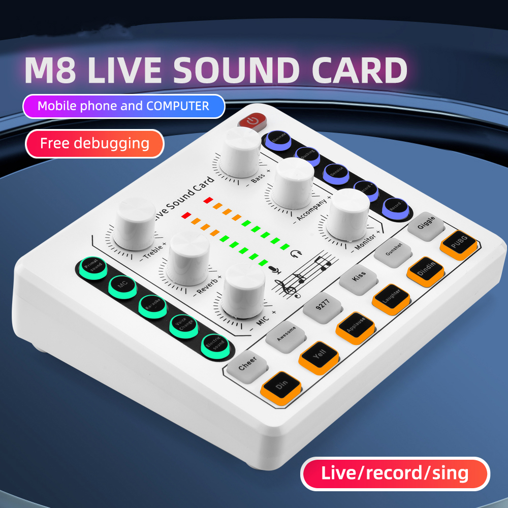 Jual Soundcard M8 Audio USB External Sound Card mic Mixer Bluetooth ...