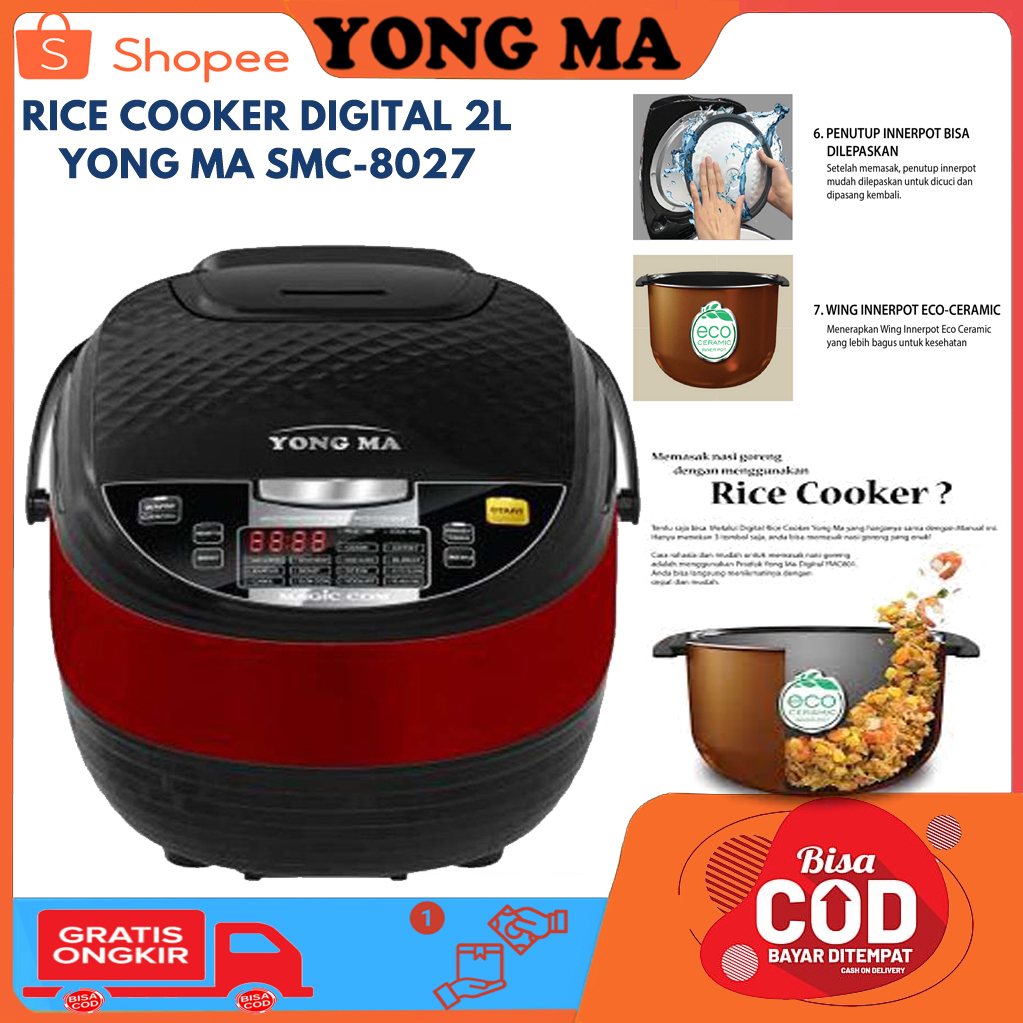 Jual Yong Ma Terbaru Magic Com/Rice Cooker/Penanak Nasi Digital - 2 Liter SMC 8027 (400 Watt ...