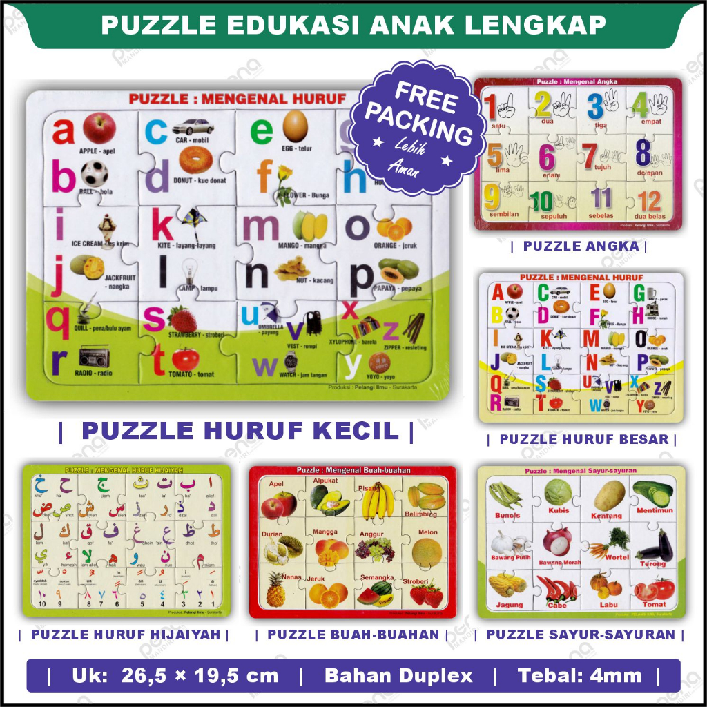 Jual Mainan Edukasi Anak TK PAUD - Puzzle Game Untuk Anak TK PAUD Bahan ...