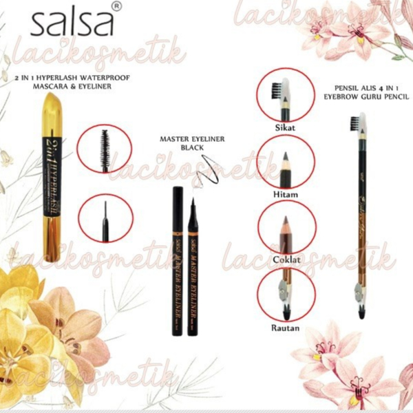 Jual LACIKOSME SALSA MASTER EYELINER BLACK - EYEBROW GURU 2 IN 1 ...
