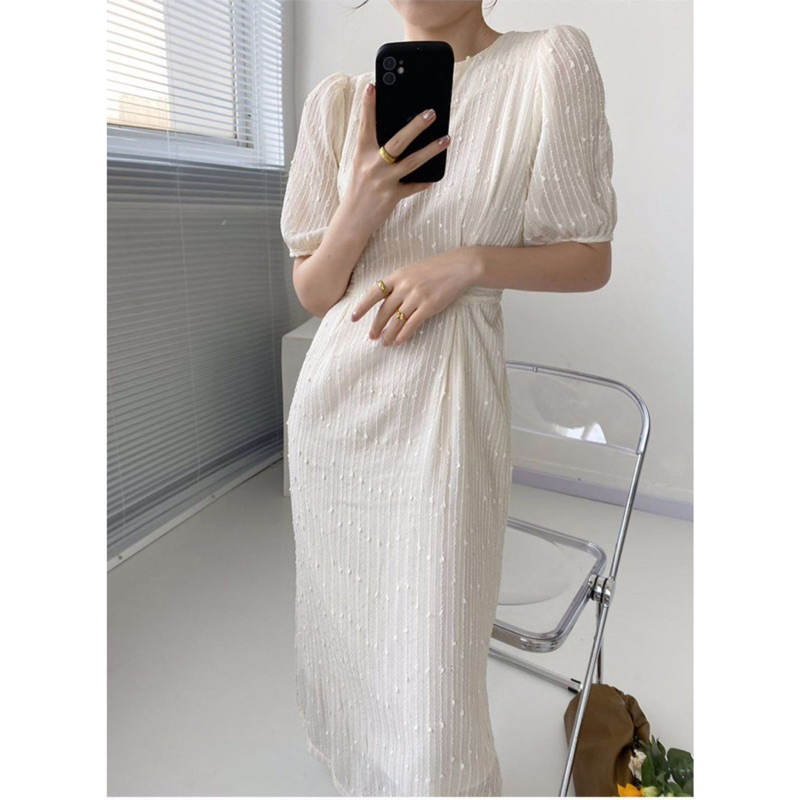 Jual Lolita Dress Simple Basic Plain Korean Minimalis Chic Style Dinner ...