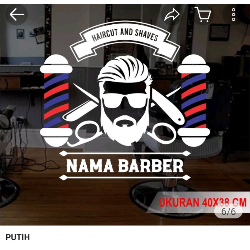 Jual STICKER BARBER SHOP/STICKER KACA UKURAN 40X38CM | Shopee Indonesia
