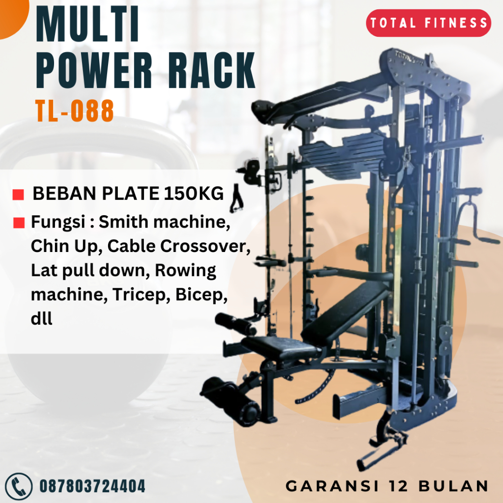 Jual Alat Fitness Multi Power Rack Alat Angkat Beban Pembentuk Otot ...