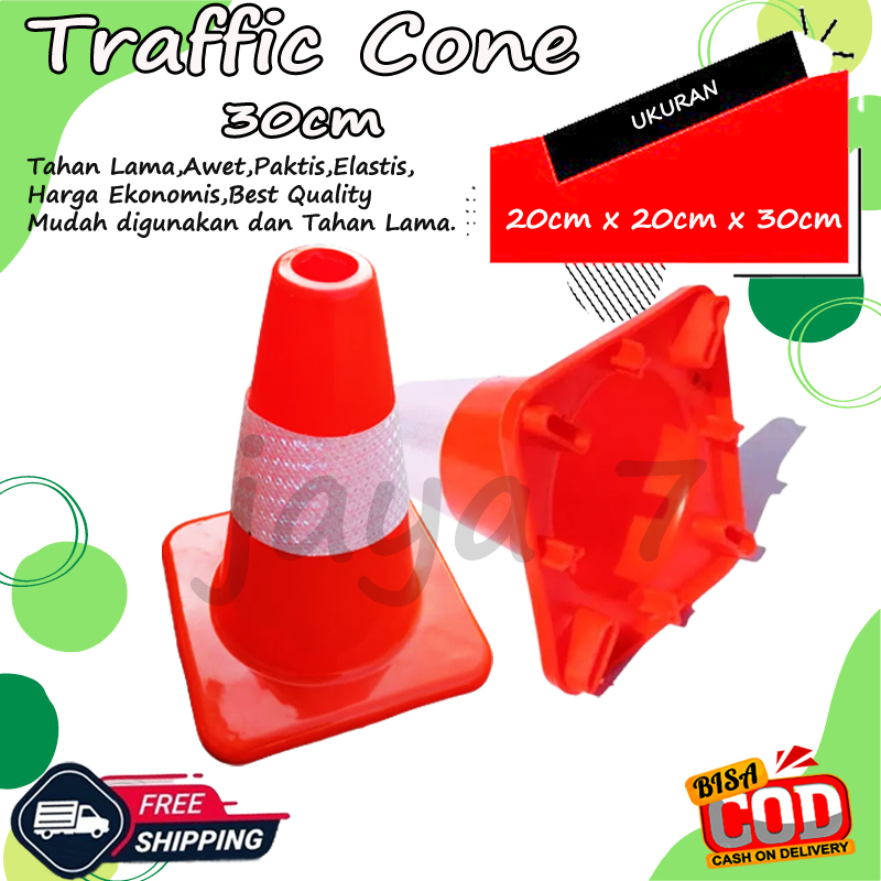 Jual SAFETY TRAFFIC CONE ORANGE MINI 30 CM KERUCUT LALU LINTAS PEMBATAS JALAN SAFETY RUBBER COD ...