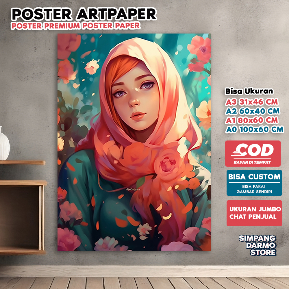 Jual Poster Poster Hijab Cantik Inspirasi Estetik untuk Dekorasi Rumah ...